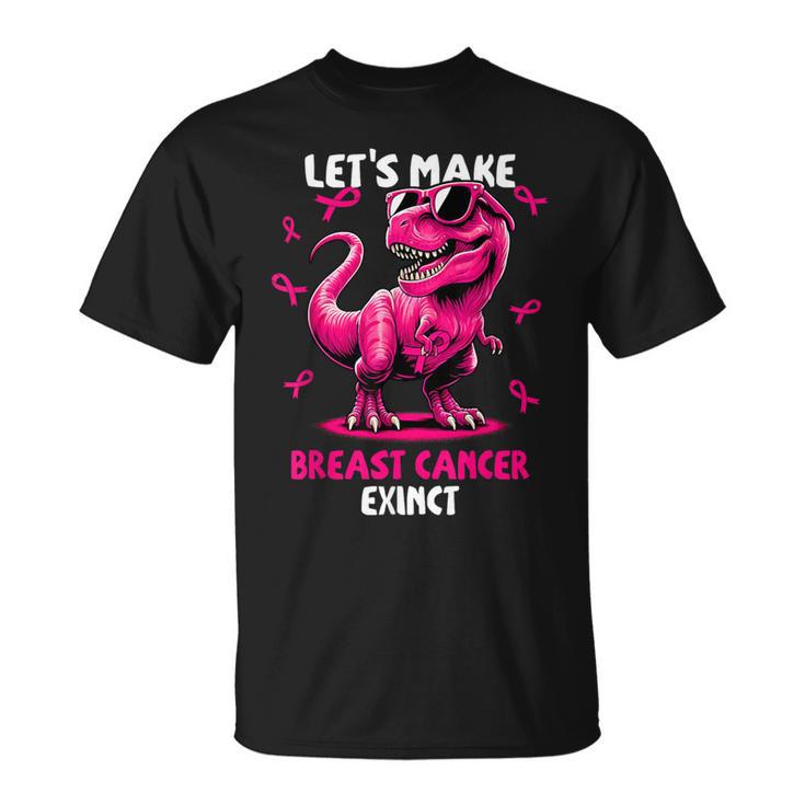Let's Make Breast Cancer Exinct Dinosaur Ribbon Boy Girl Kid T-Shirt ...