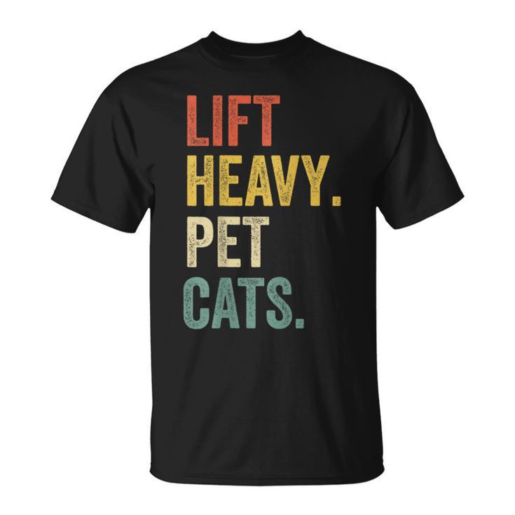 Lift Heavy Pet Cats Gym Workout T-Shirt - Monsterry