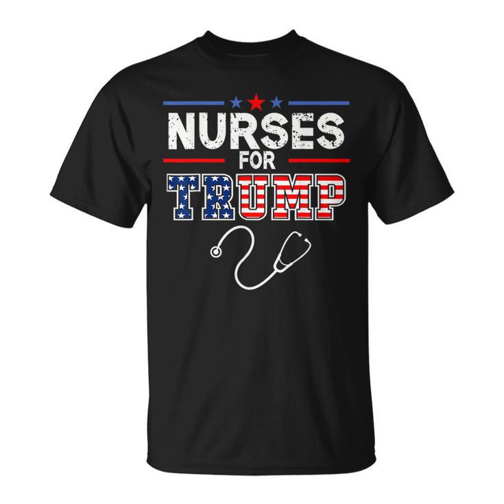 Nurses For Trump 2024 Support Donald Trump America Flag T-Shirt | Mazezy