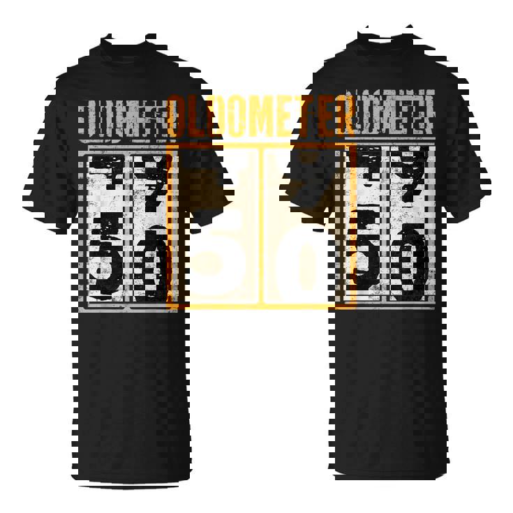 Oldometer 50 Years Old Odometer 50Th Birthday Turning 50 T-Shirt | Mazezy