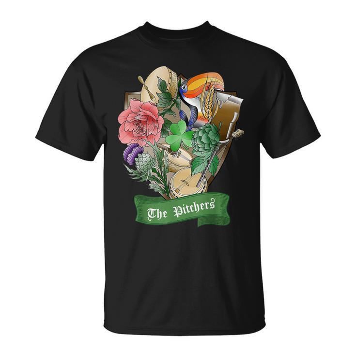 The Pitchers Band Irish Folk Rock Music Logo T-Shirt - Monsterry