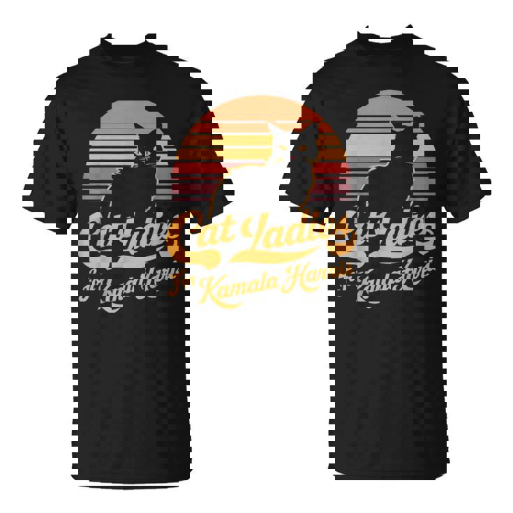 Retro Kamala Harris Cat Lady T-Shirt - Monsterry AU