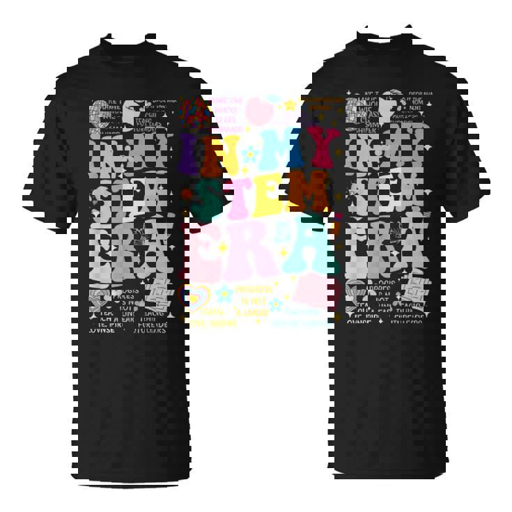 In My Stem Era Science Teacher Back To School Groovy T-Shirt | Mazezy