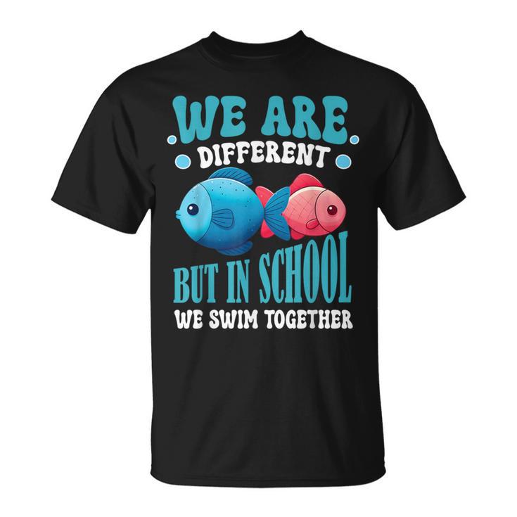 We Swim Together Under Sea Teacher Preschool Autism Swim T-Shirt ...