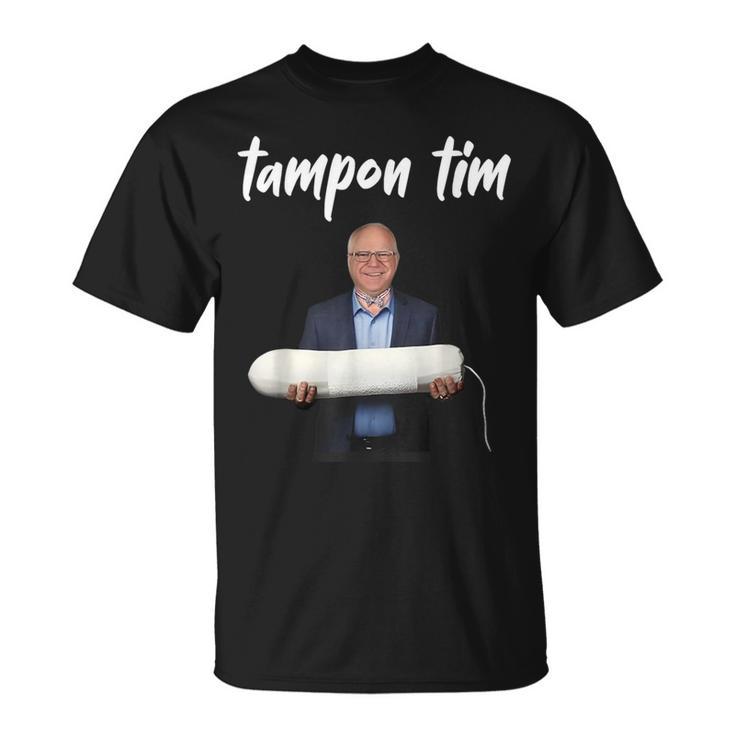 Tampon Tim Tim Walz Joke Men's T-shirt Back Print | Mazezy
