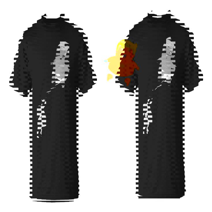 Trump Baby Blimp Girl With Balloon Angry Baby T-Shirt - Monsterry