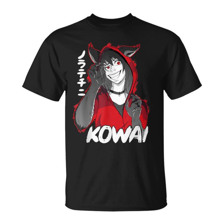 Yandere Girl Anime Waifu Material Werewolf Red Riding Hood T-Shirt ...