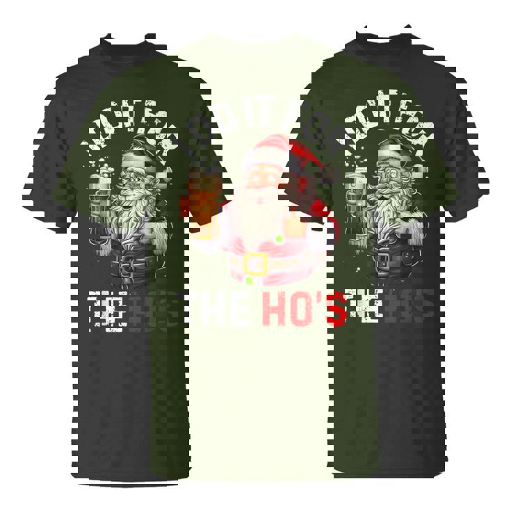 I Do It For The Hos Inappropriate Christmas Santa Face T-Shirt | Mazezy