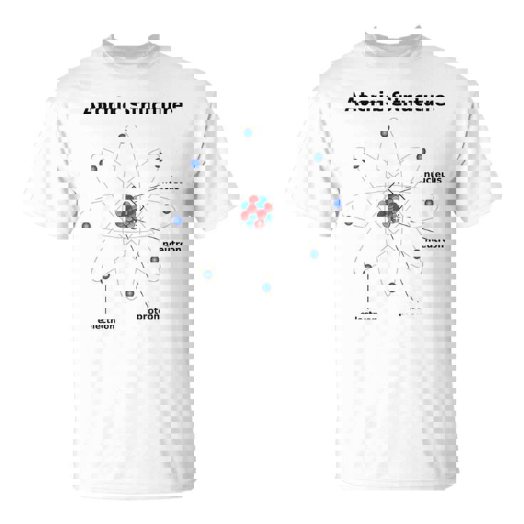 Atomic Structure Diagram Atom Model T-Shirt - Monsterry