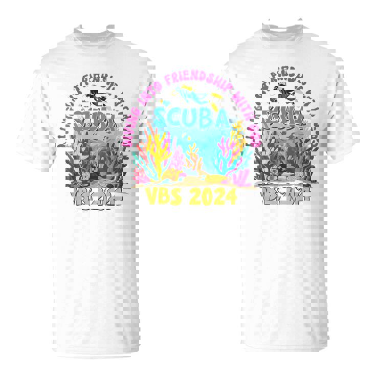 Diving Into Friendship With God Beach Scuba Vbs 2024 T-Shirt | Mazezy AU