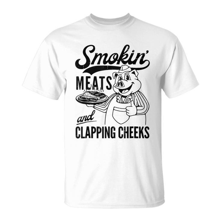 Bbq Meat Groovy Smoking Meats And Clapping Cheeks T-Shirt - Monsterry
