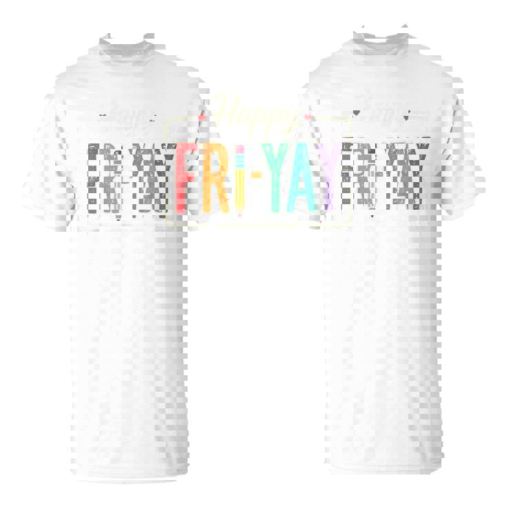 Happy Friyay Teacher Essentials T-Shirt | Mazezy