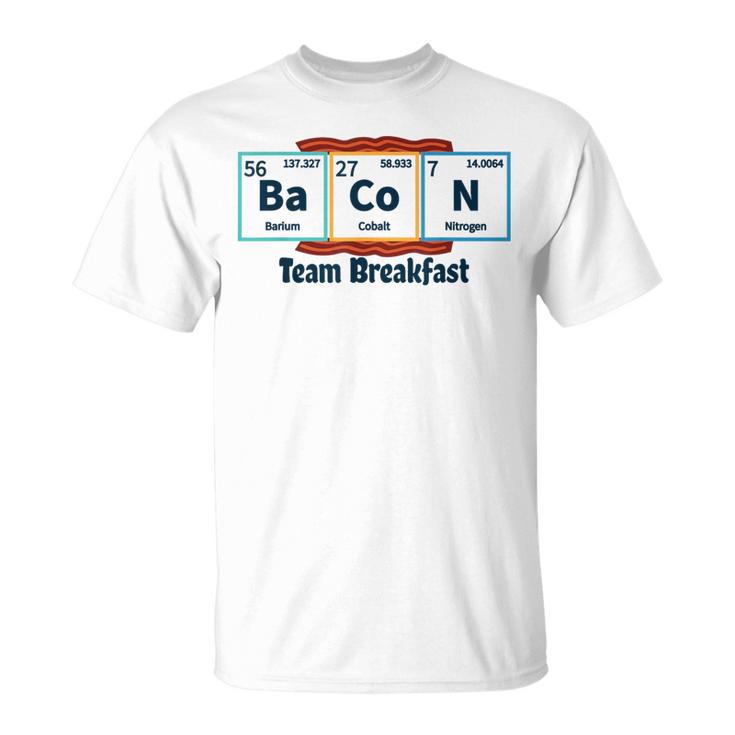 Periodic Table Humor Bacon Breakfast Enthusiasts T-Shirt - Monsterry