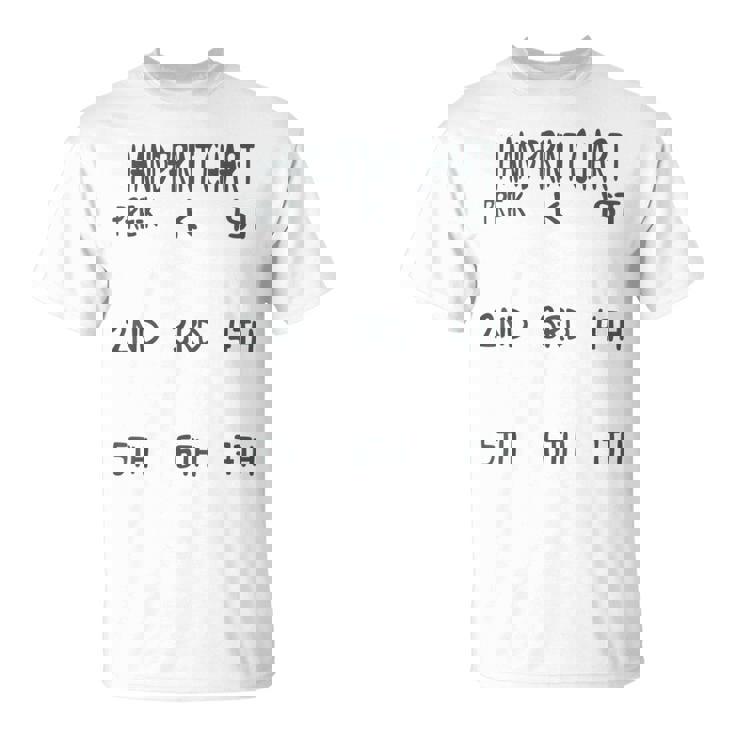 Preschool Through 12Th Grade Handprint Chart T-Shirt - Monsterry