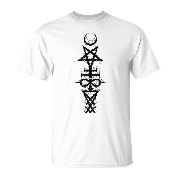Satanic Symbols Sigil Of Lucifer Inverted Pentagram Unholy T-Shirt ...