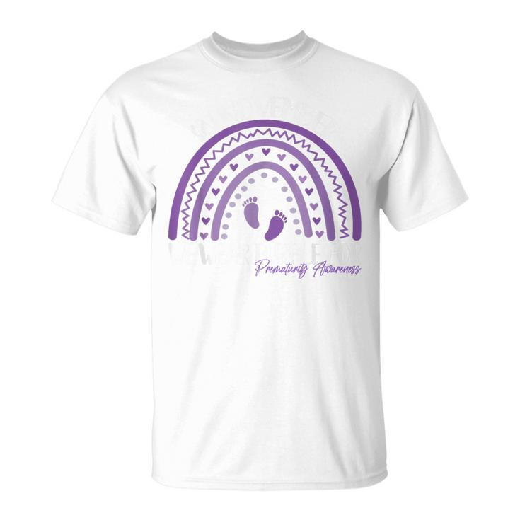 We Wear Purple Rainbow For Preemie Prematurity Awareness T-Shirt | Mazezy