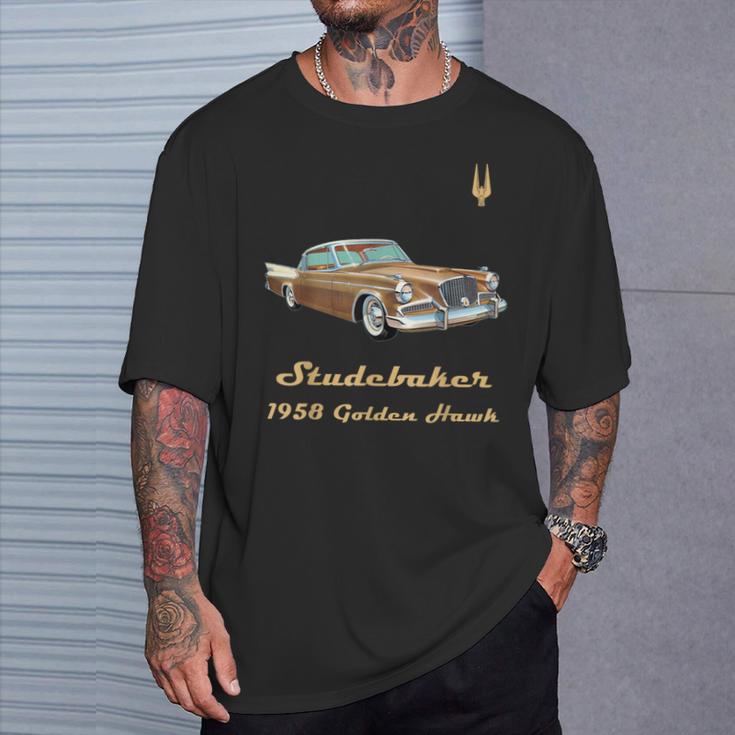 1958 Studebaker Golden Hawk Antique Vintage Car T-Shirt - Monsterry