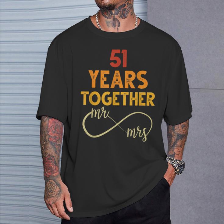 51 Years Together Mr & Mrs Couple Matching 51St Anniversary T-Shirt ...