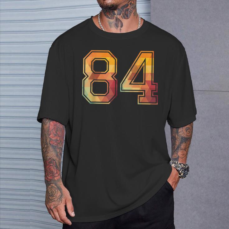 84 Lucky Number Sports Team Low Poly Year Age 84Th Birthday T-Shirt ...
