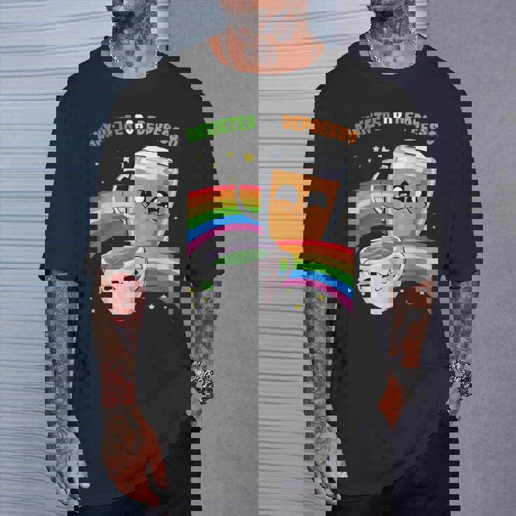 Anxietea Or Depresso Kawaii Chibi Anxiety Depression Rainbow T-Shirt ...