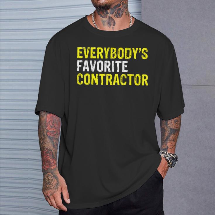 Everybody's Favorite Contractor Construction Worker T-Shirt | Mazezy
