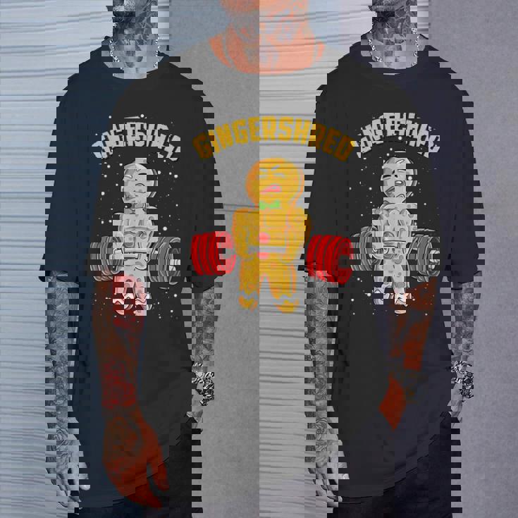 Gingershred Gingerbread Man Gym Bodybuilding Christmas T-shirt - Monsterry