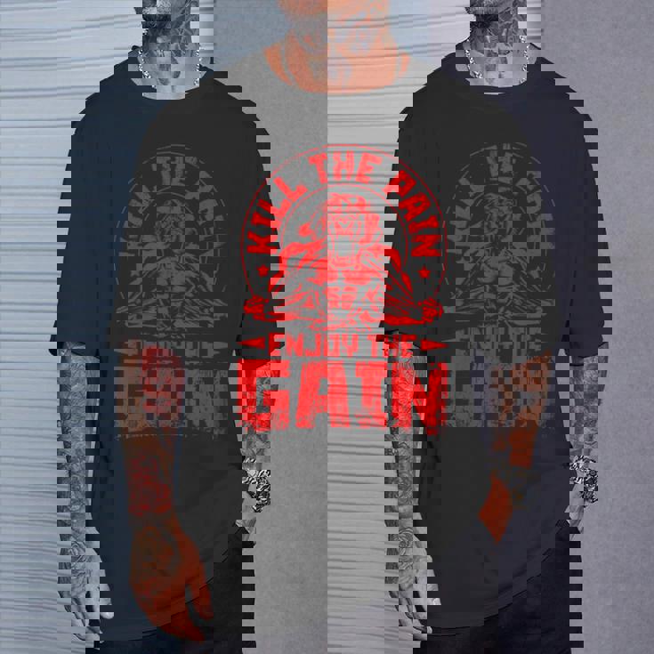 Lion Pain Beast Gain Fitness Gym Animal Motivation Workout T-Shirt ...