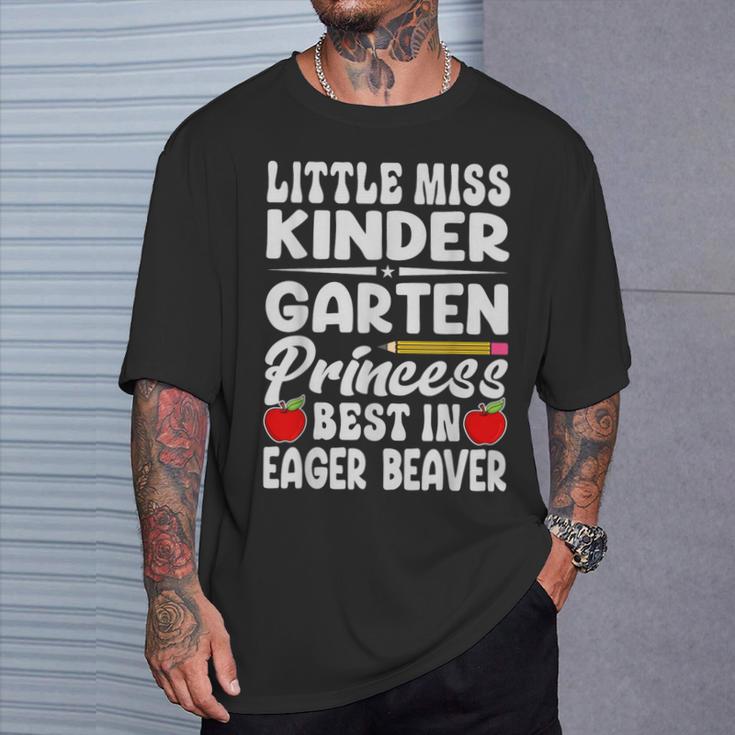 Little Miss Kindergarten Princess Best In Eager Beaver T-Shirt - Monsterry