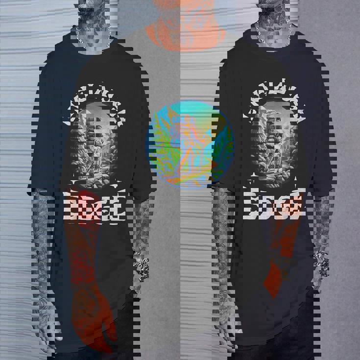 Live Laugh Edge Ironic Brainrot Meme Edging Quote T-Shirt - Monsterry