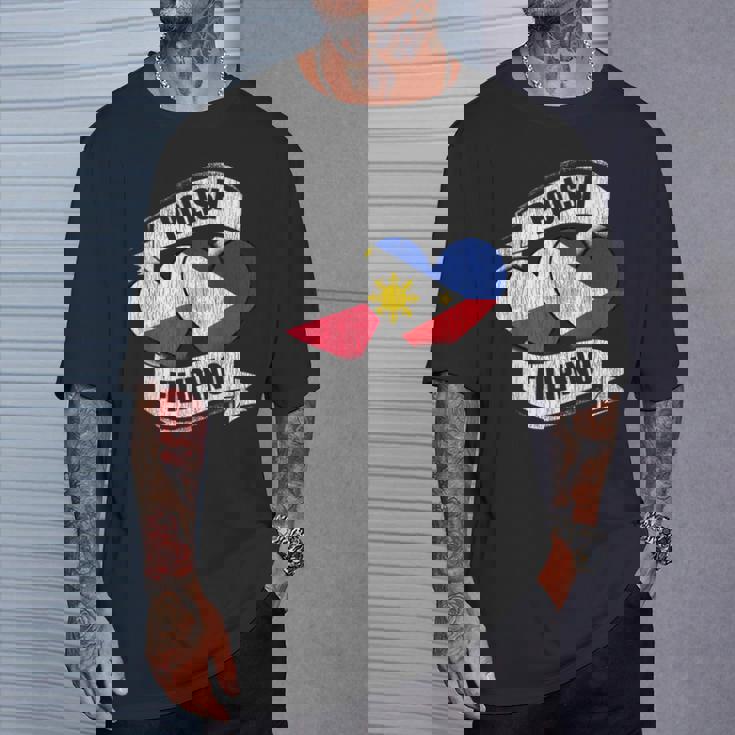 Polish Filipino Hearts Poland Philippines Flags T-Shirt - Thegiftio UK