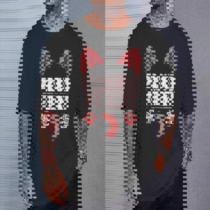 Proud Furry Fandom Furries Tails Ears Cosplay Cosplayer T-Shirt | Mazezy