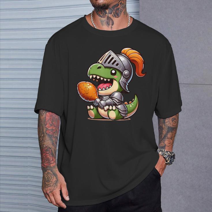 Ren Faire Festival T-Rex Dinosaur Medieval Knight Turkey Leg T-Shirt ...