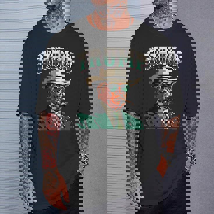 Retro Vintage Cowboy Western Daddy Donald Trump President T-Shirt ...