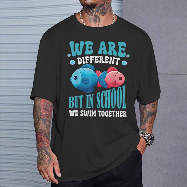 We Swim Together Under Sea Teacher Preschool Autism Swim T-Shirt ...