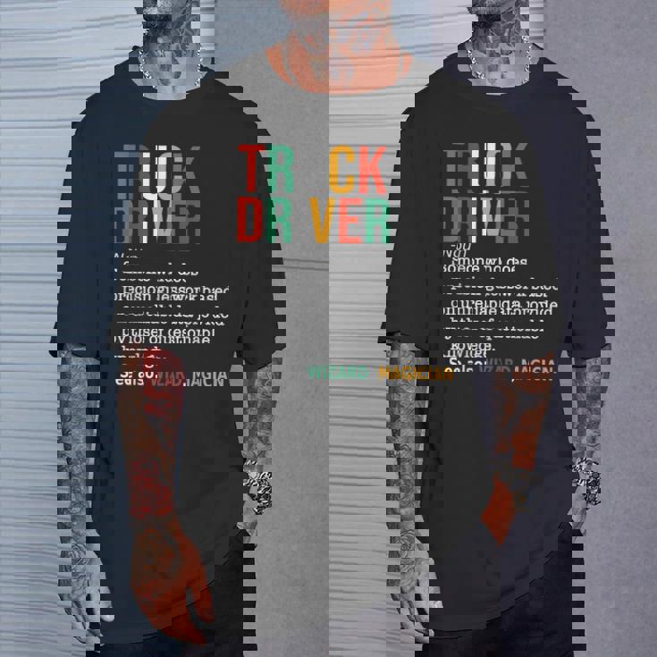 Truck Driver Definition Truck Driver Trucker Noun T-Shirt - Monsterry