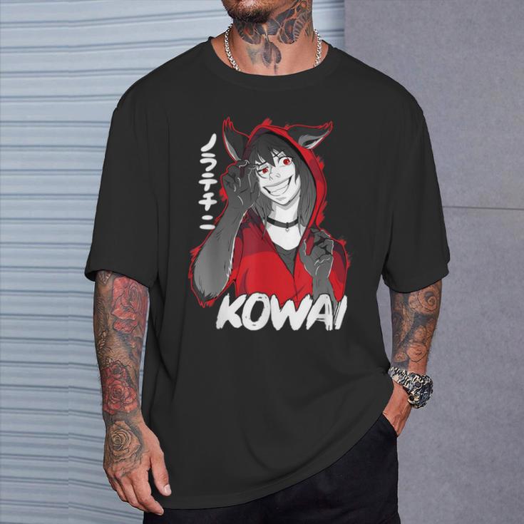 Yandere Girl Anime Waifu Material Werewolf Red Riding Hood T-Shirt ...