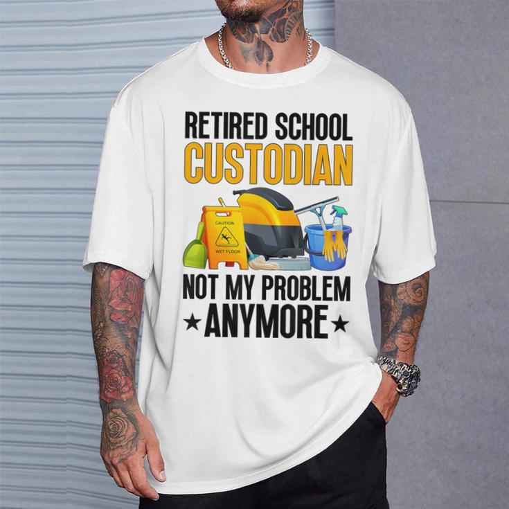 Retired School Custodian School Custodian Retirement T-Shirt - Monsterry
