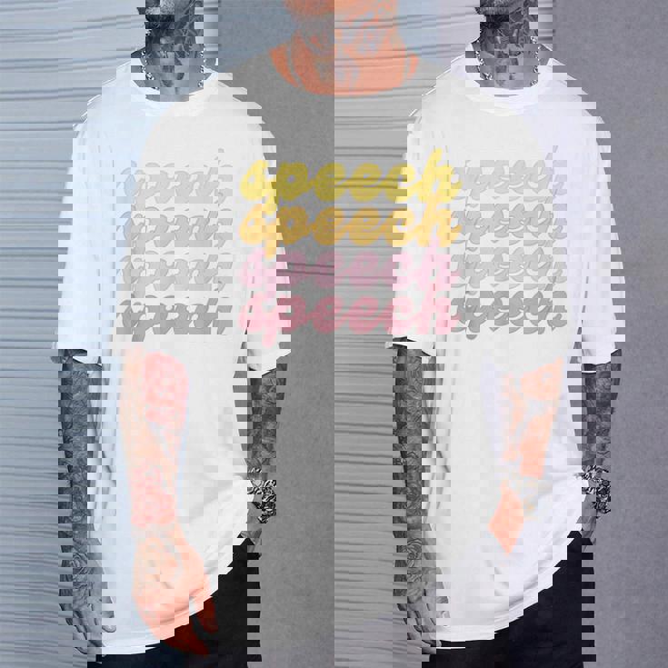 Spring & Summer Speech Therapy Slp Therapist Retro Beachy T-Shirt ...