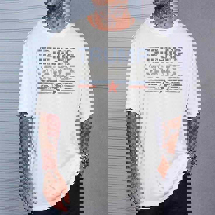 Trump Jd Vance 2024 Retro Stripe And Star T-Shirt - Monsterry