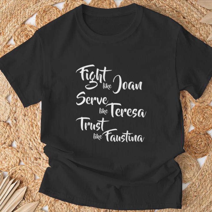 Catholic Saints Joan Teresa Faustina T-Shirt - Thegiftio UK