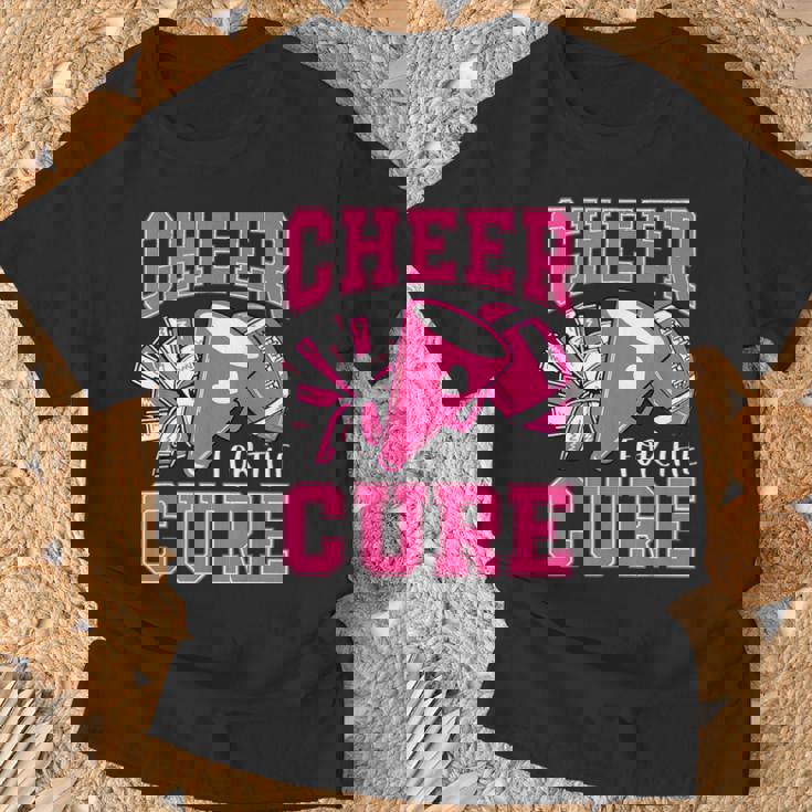 Cheer For Cure Breast Cancer Awareness Cheerleader T-Shirt | Mazezy