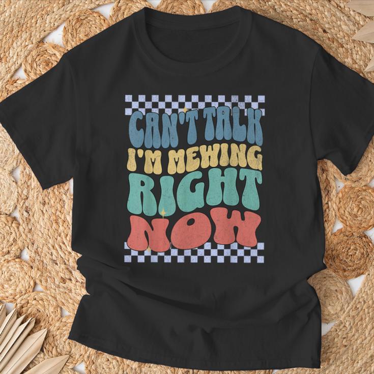 Can't Talk I'm Mewing Right Now Ironic Meme Brainrot T-Shirt | Mazezy