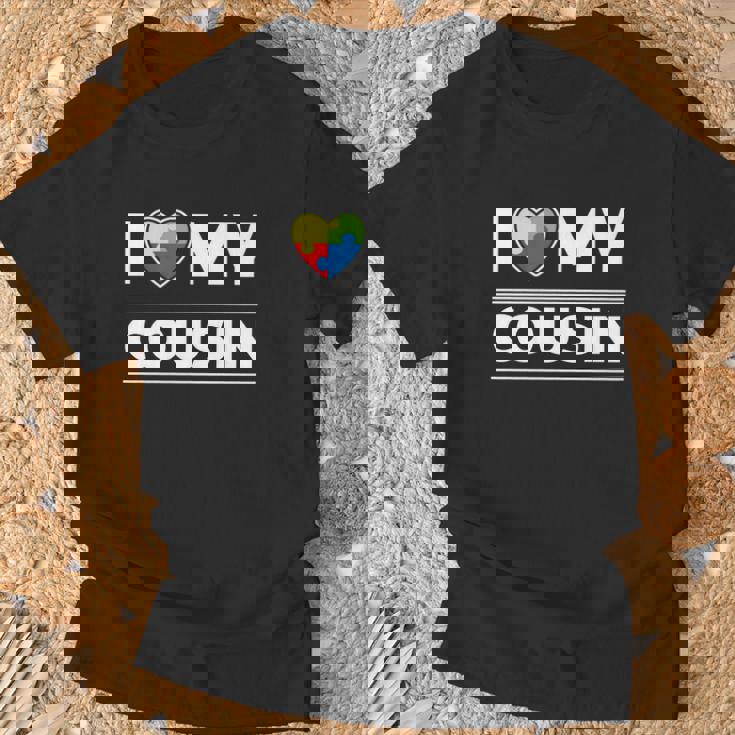 I Love My Autistic Cousin For Cousins Boys Girls T-Shirt - Thegiftio