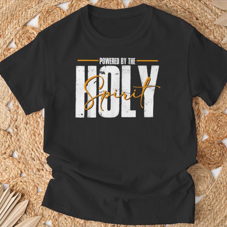Powered By The Holy Spirit God Jesus Religion Believer T-Shirt - Monsterry