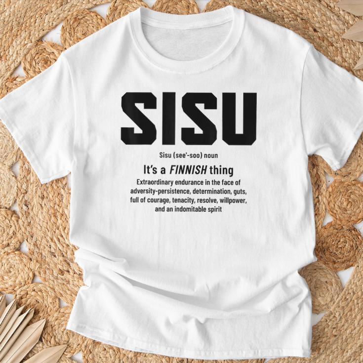 Sisu Definition Finnish Roots Suomi Finn Finland T-Shirt | Mazezy