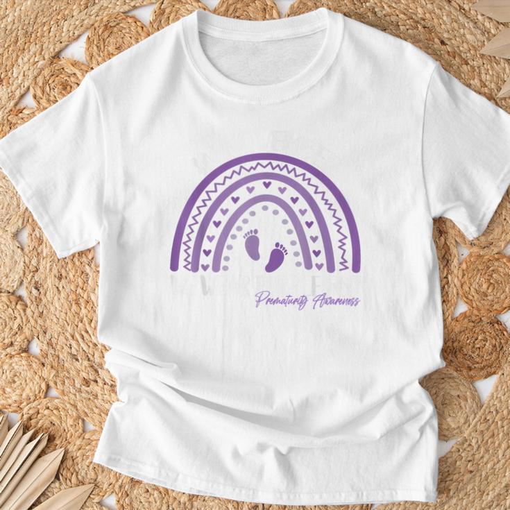 We Wear Purple Rainbow For Preemie Prematurity Awareness T-Shirt | Mazezy